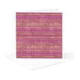 3drose, Pink and Image of Gold Boho Ornamental Pattern, 1 Greeting Card ...