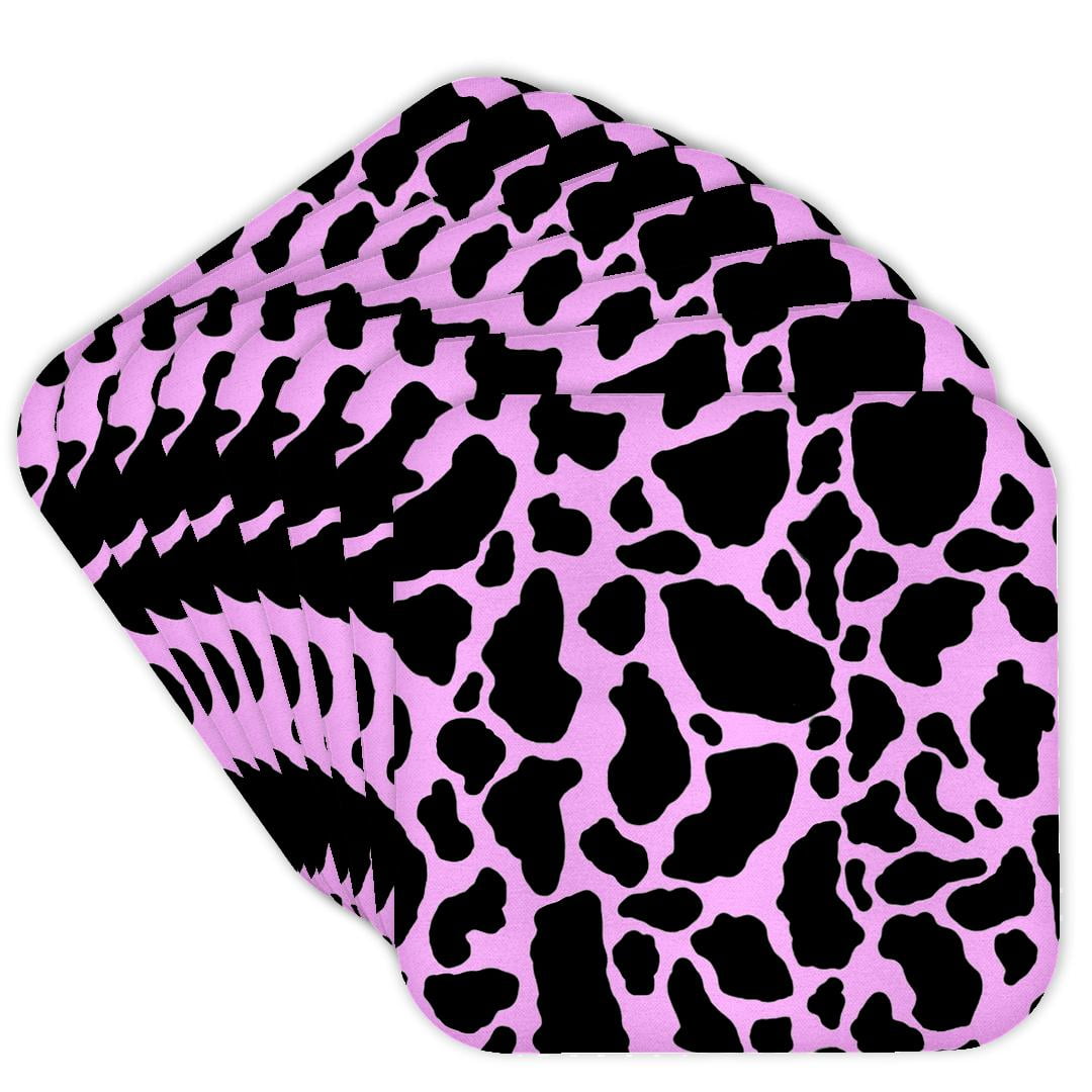 3drose, Pink and White Cow Print, Set of 8 Coasters - Soft - Walmart.com