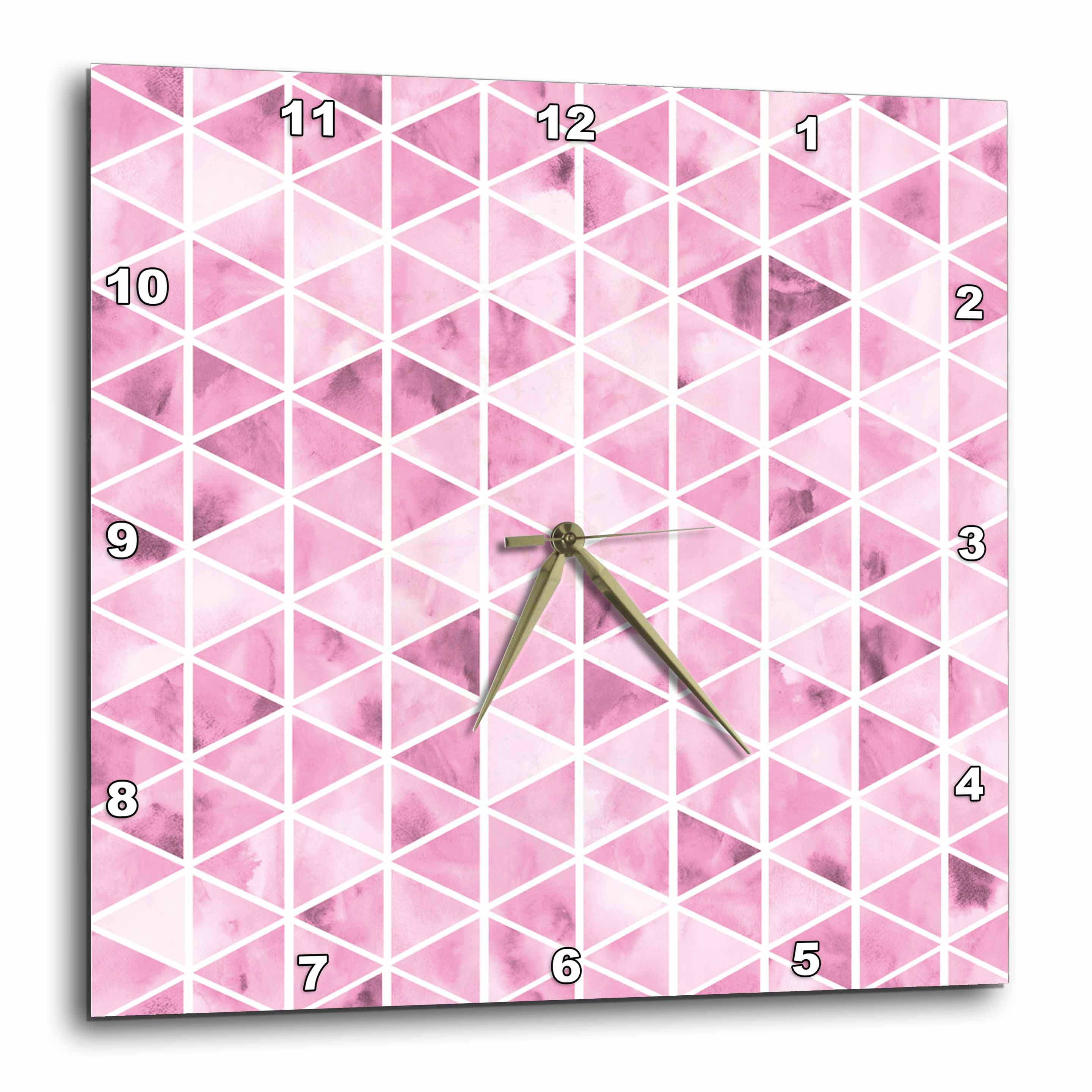 3drose, Pink and White Image of Watercolor Triangle Geometric Pattern ...
