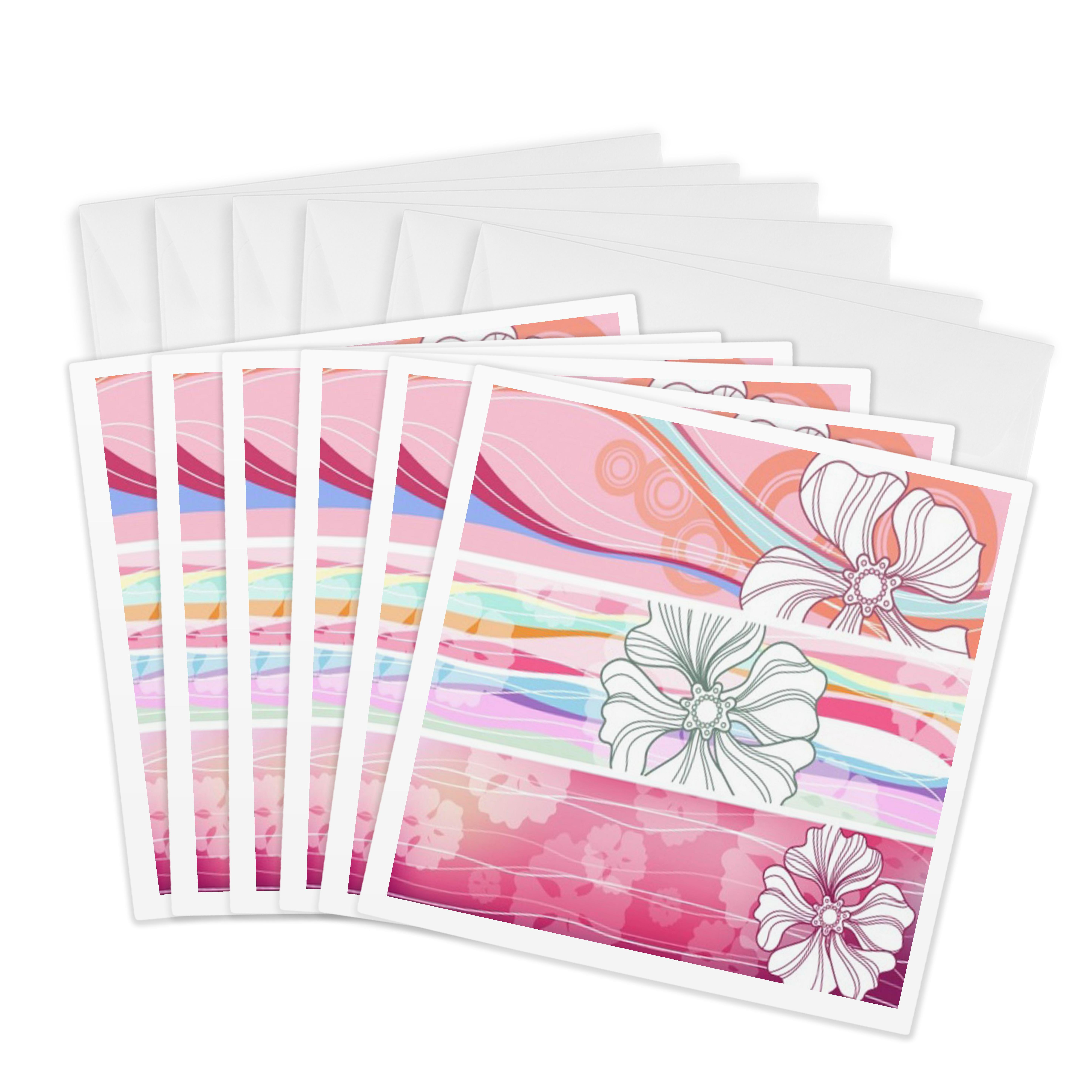 3drose, Pinks and Mauve Colors Pretty Stencil Flowered Pattern, 6 ...