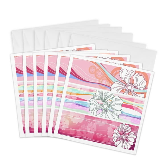 3drose, Pinks and Mauve Colors Pretty Stencil Flowered Pattern, 6 ...