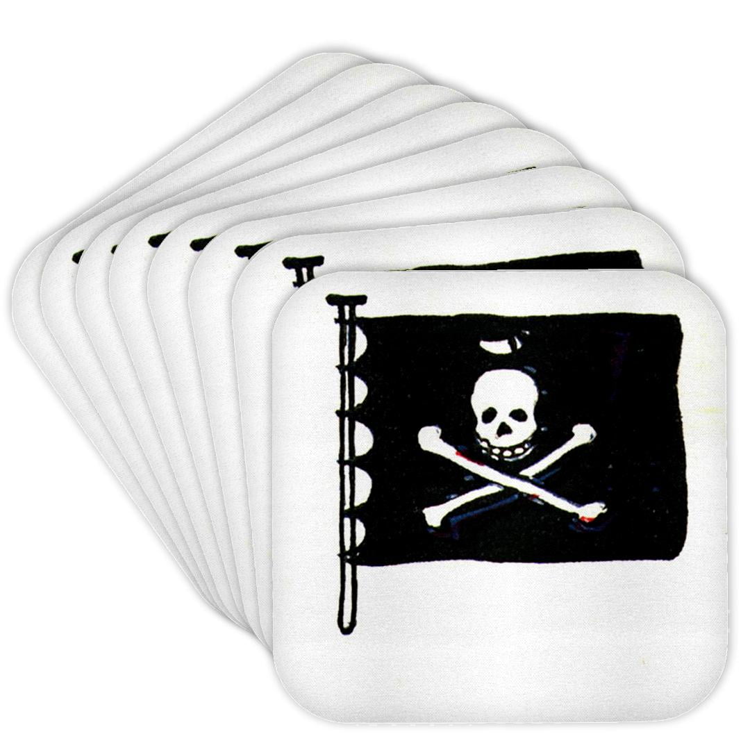 3drose, Pirate Ship Black Flag, Set of 8 Coasters - Soft - Walmart.com