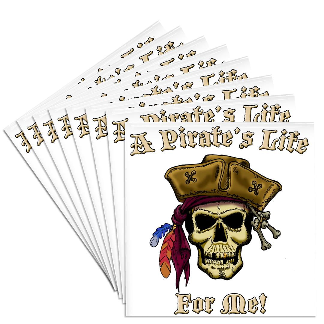 3drose, Pirate Skull with a Pirate S Life for Me, Set of 8 Ceramic Tile ...