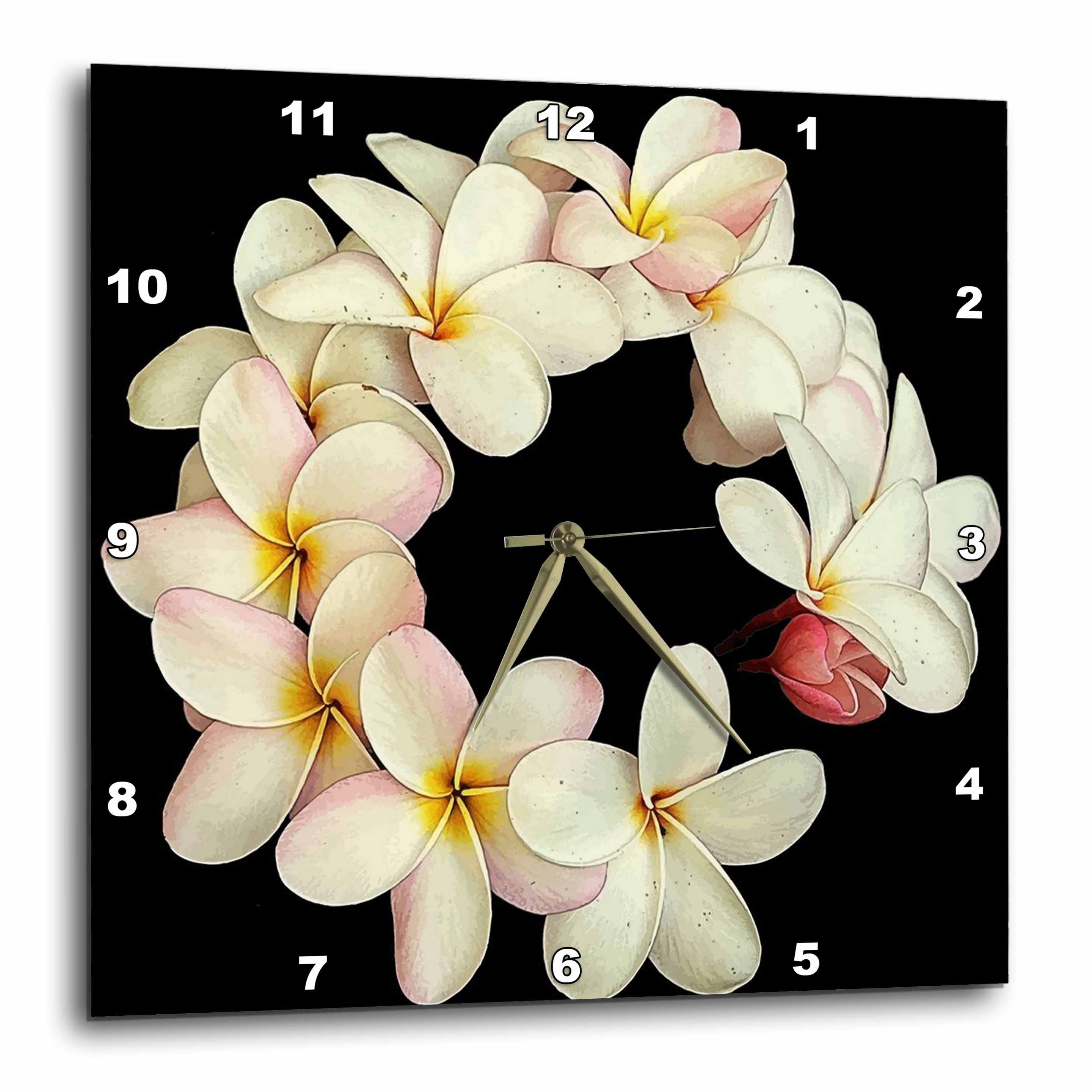 3drose, Plumeria Tropical Flower Garland Wreath-like Pattern, 15x15 ...