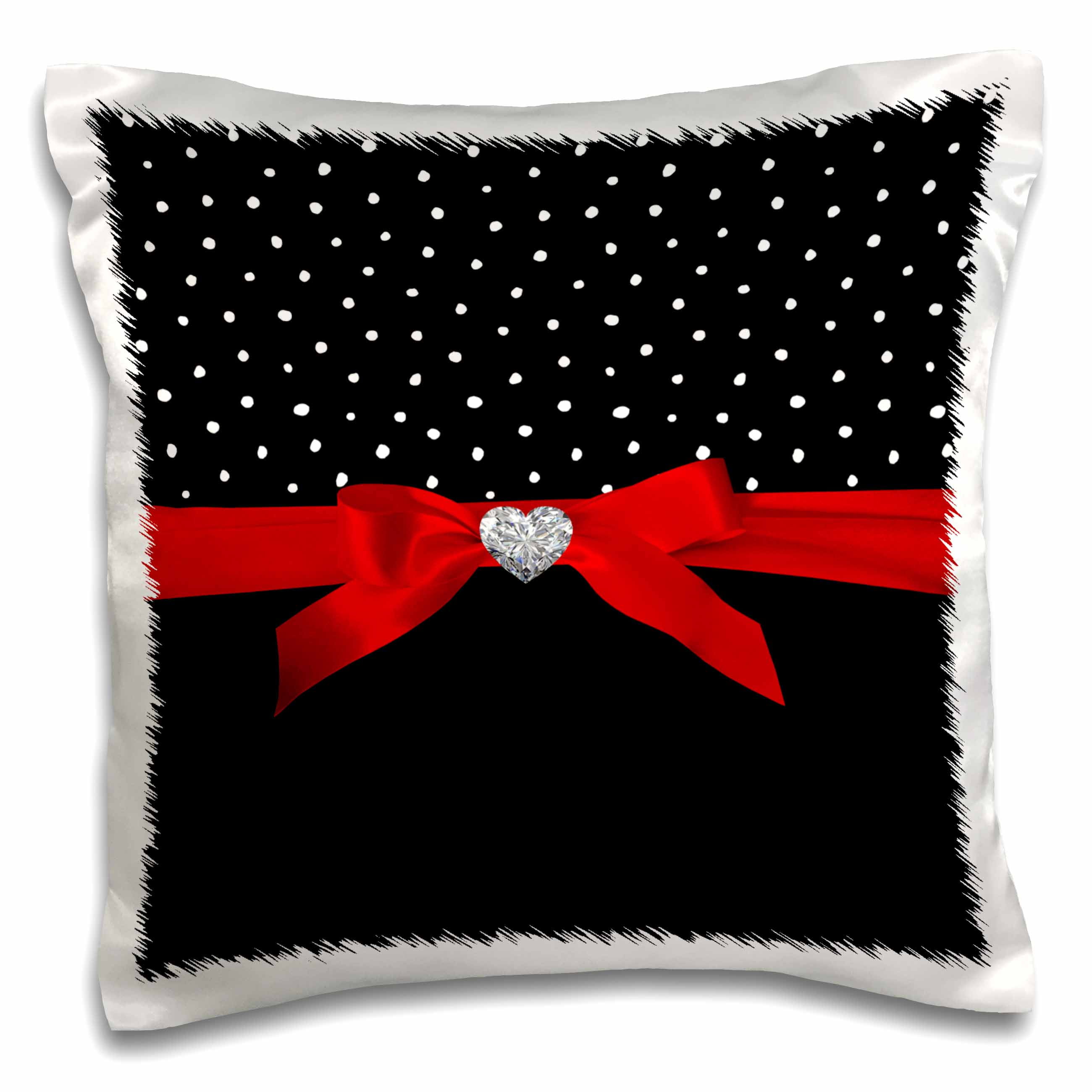 3drose, Polkadots Valentine-black and White Dots Confetti Red Ribbon ...