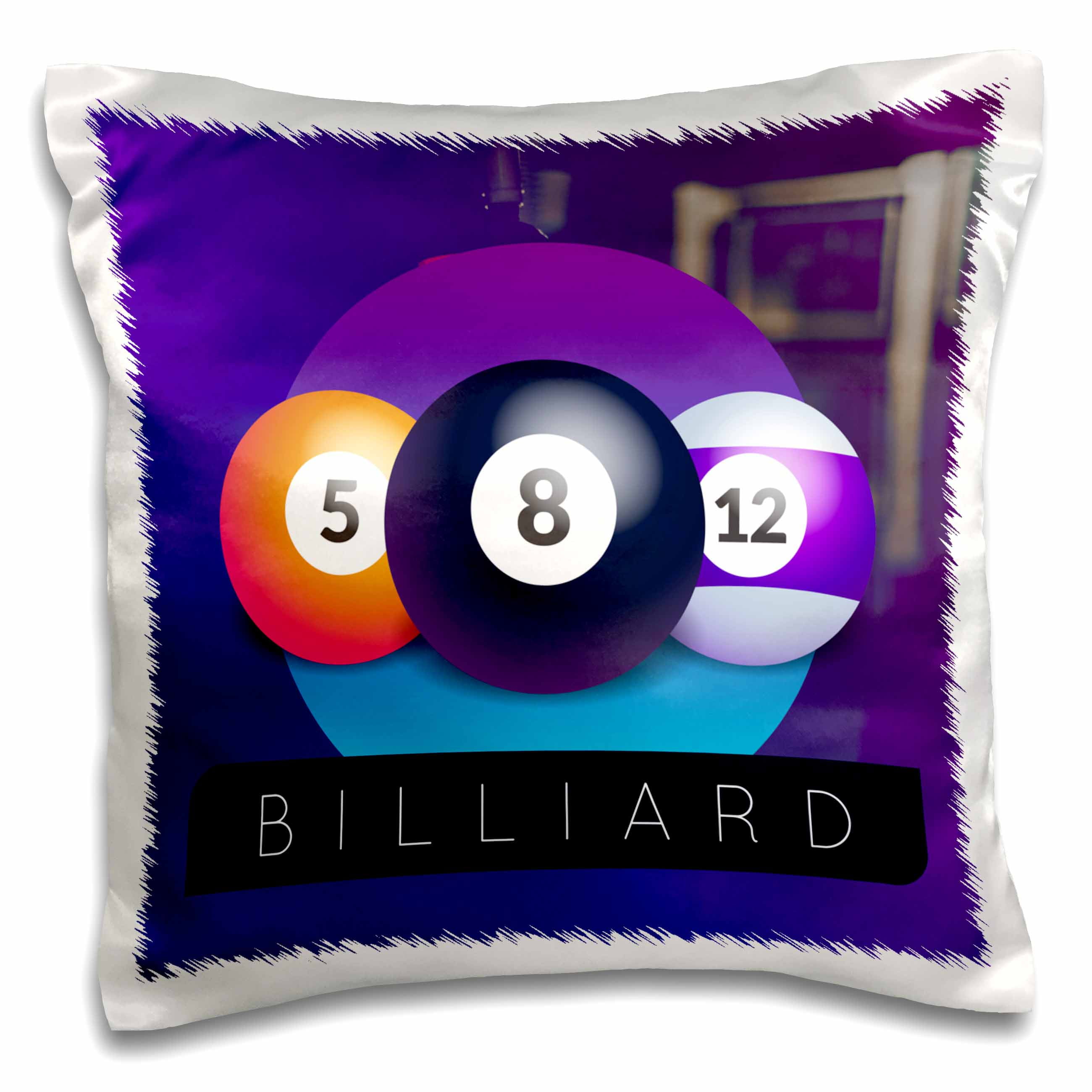 3drose, Pool Billiard Artwork with Balls and Cue Players, 16x16 inch ...