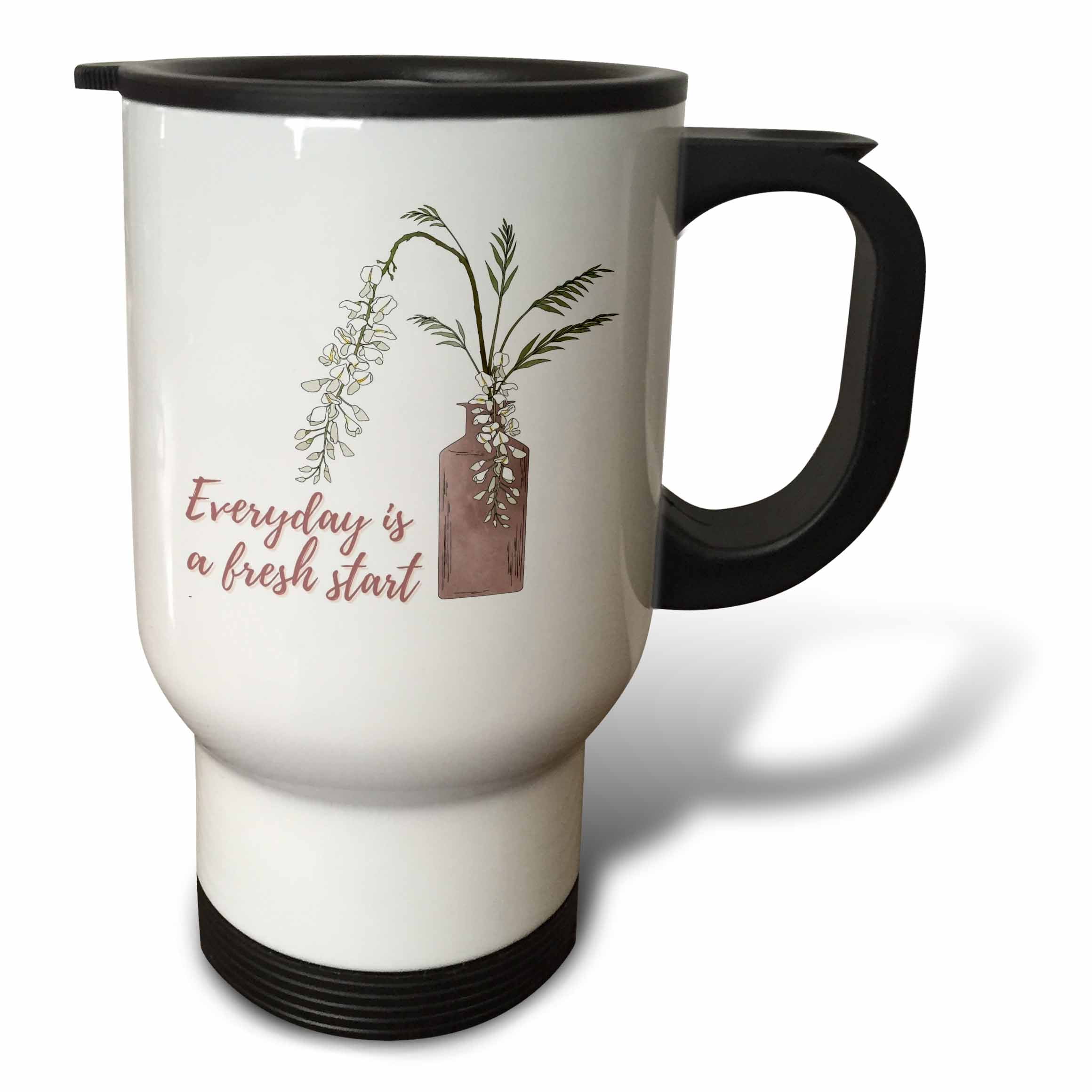 3drose, Positive Quotes Everyday Is a Fresh Start, 14oz Stainless Steel ...