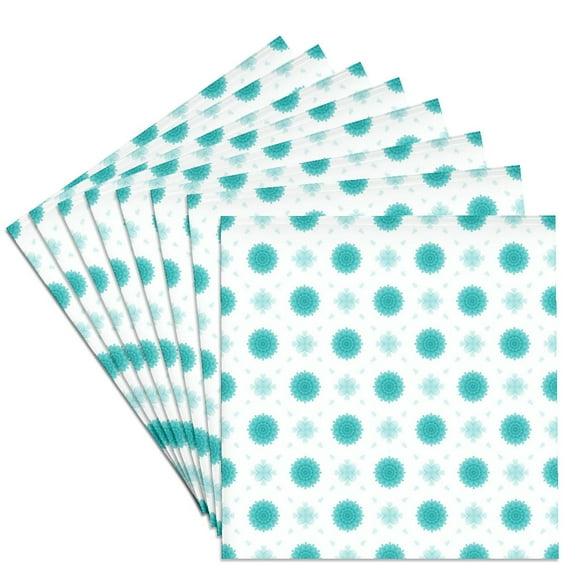 3drose, Prettiest Turquoise Flower Pattern, Set of 8 Ceramic Tile ...