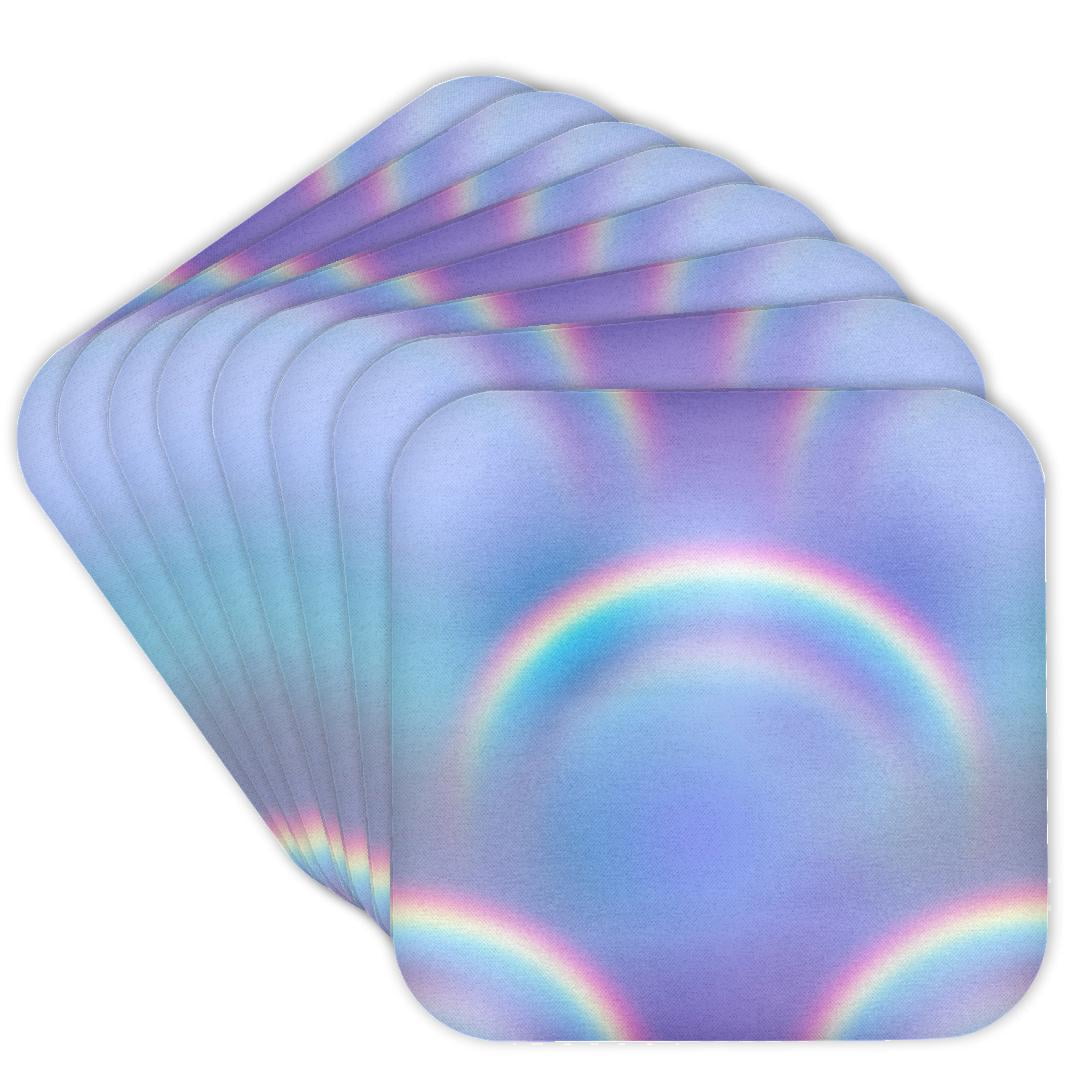 3drose, Pretty Blue and Purple Gradient Rainbows, Set of 8 Coasters ...