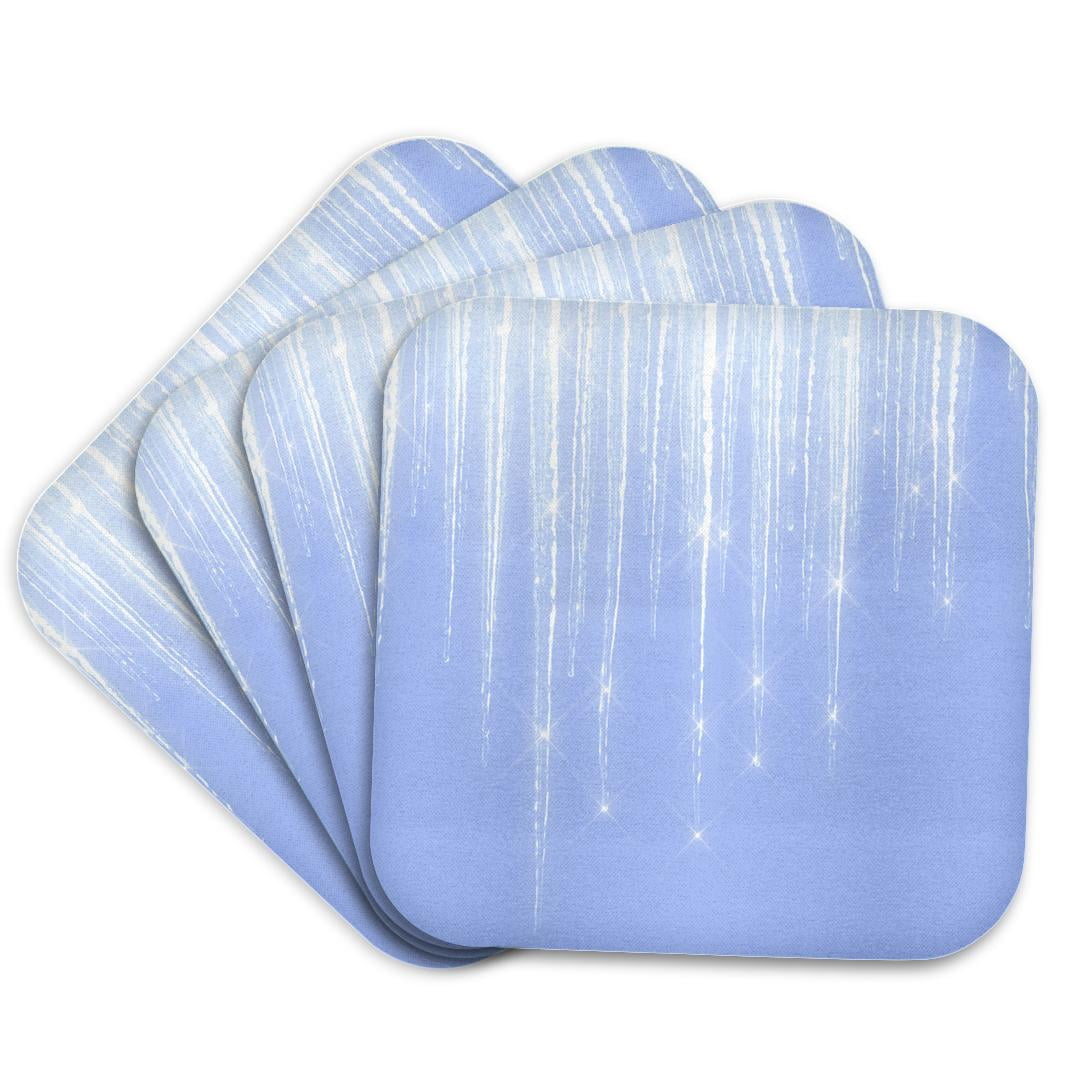 3drose, Pretty Blue with Image of Icicles, Set of 4 Coasters - Cork ...