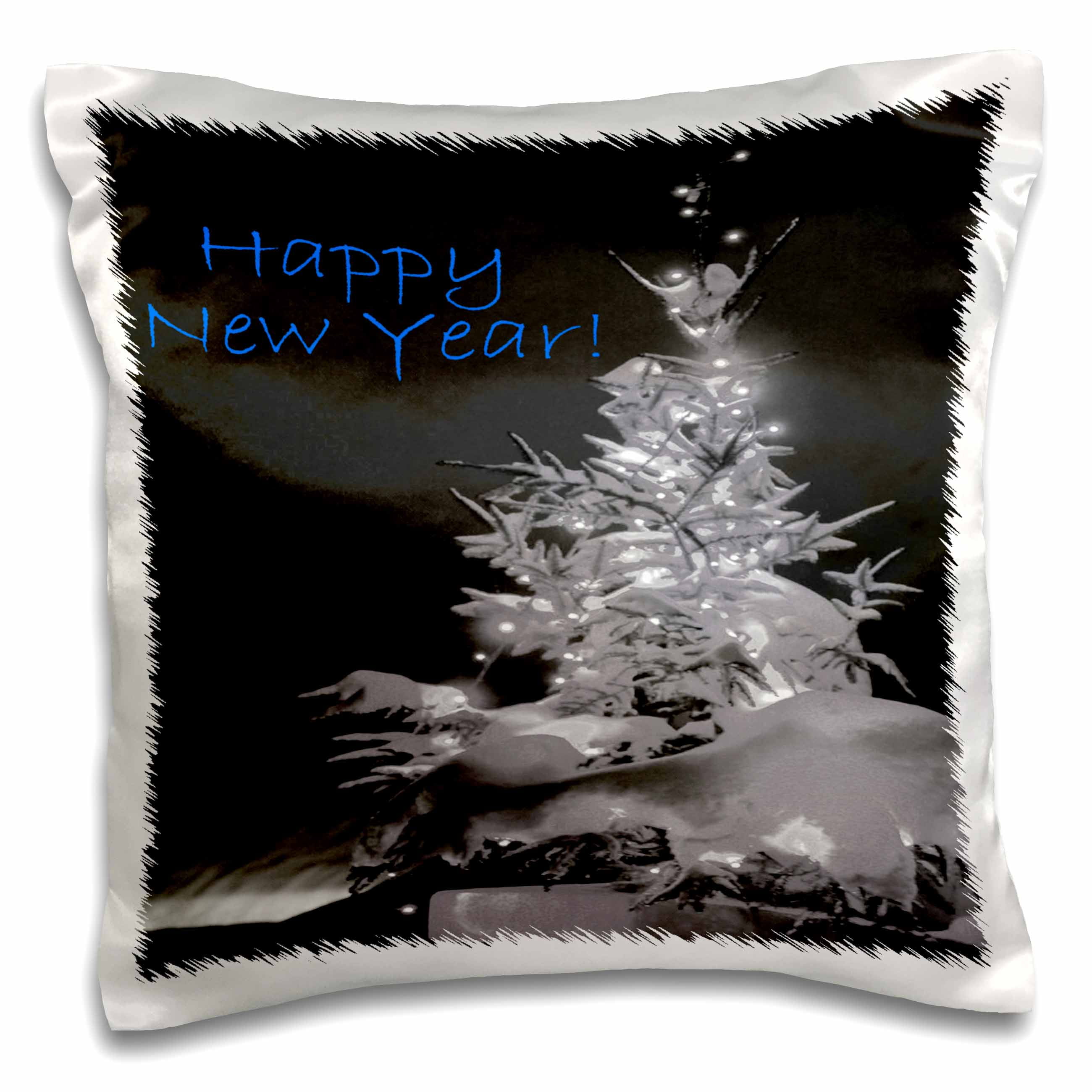 3drose, Pretty Christmas Tree Happy New Year in Black and White with ...