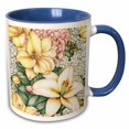 3drose, Pretty Color Pencil Yellow Lily and Hydrangea Pattern, 11oz Two ...