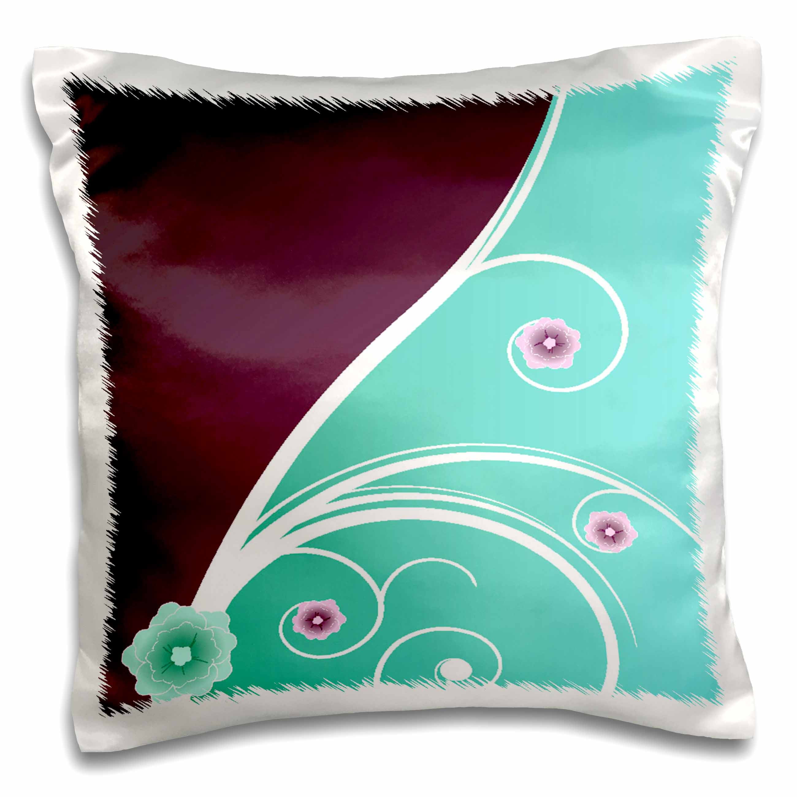 3drose, Pretty Flowers with Flourishes on a Turquoise, Purple ...