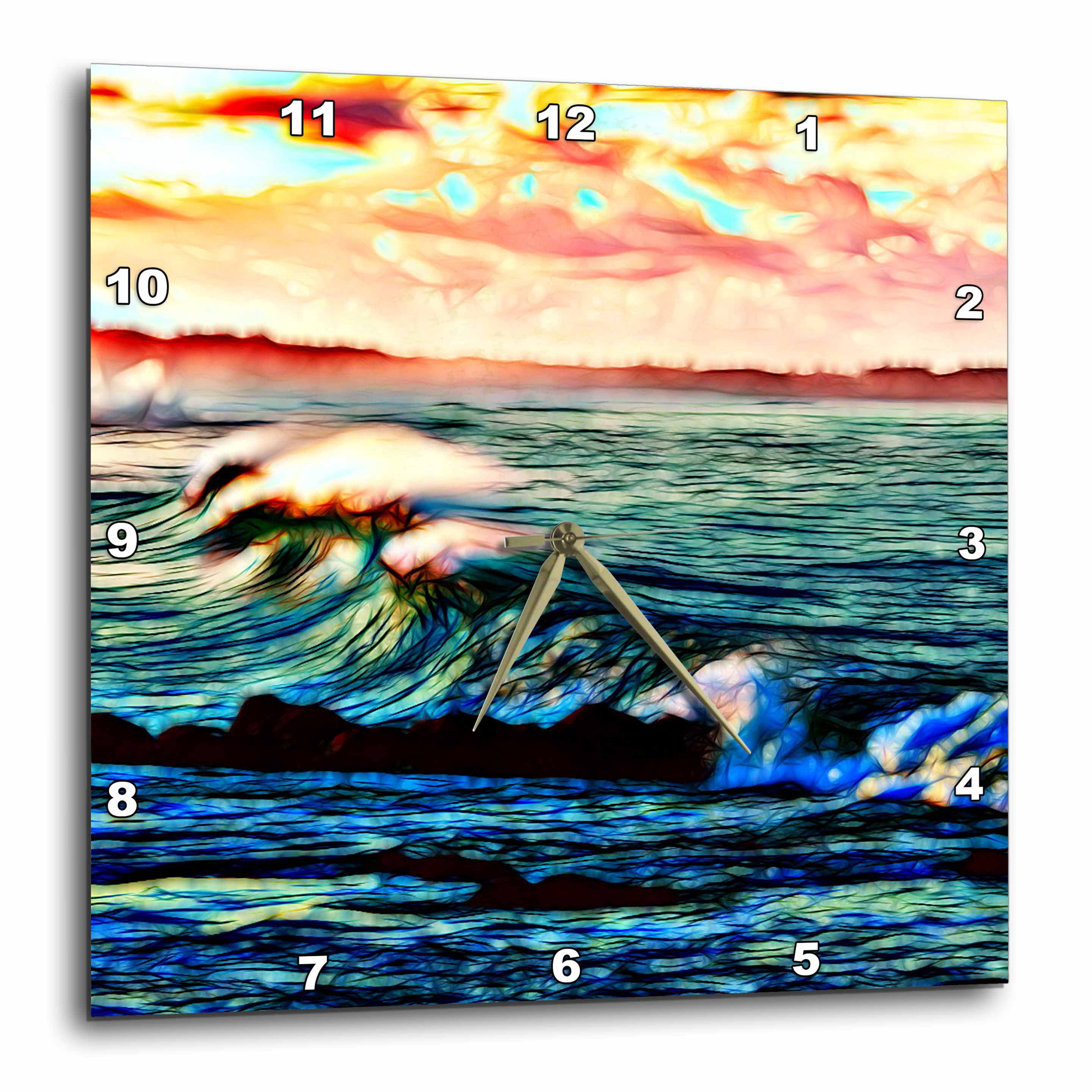 3drose, Pretty Green White Capped Ocean Wave Image of Light Infused ...
