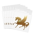 3drose, Pretty Image of Gold Pegasus with Floral Graphic Design, 6 ...