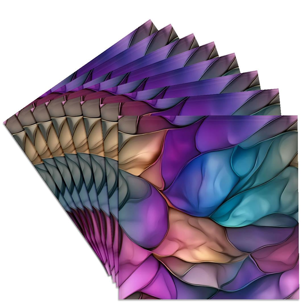 3drose, Pretty Image of Jeweled Alcohol Ink Abstract Pattern, Set of 8 ...