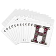 3drose, Pretty Image of Ruby Jeweled Monogram Letter H, 12 Greeting ...