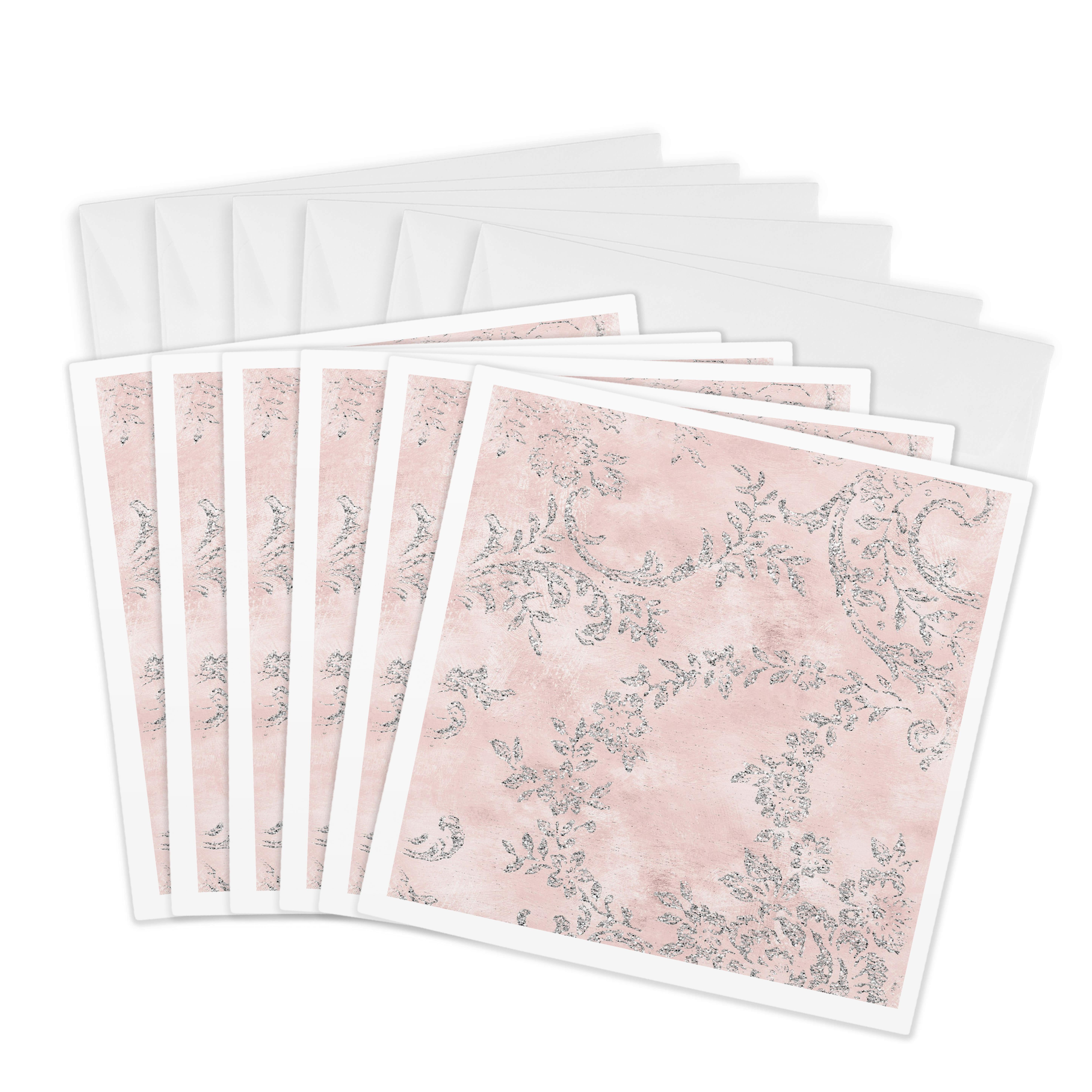 3drose, Pretty Image of Silver Image of Glitter Large Flourish on Pink ...