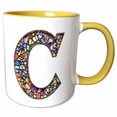 3drose, Pretty Image of Stained Glass Monogram Letter C, 11oz Two-tone ...