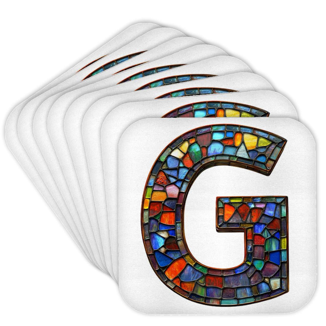 3drose, Pretty Image of Stained Glass Monogram Letter G, Set of 8 ...