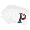 3drose, Pretty Image of Stained Glass Monogram Letter P, 12 Greeting ...