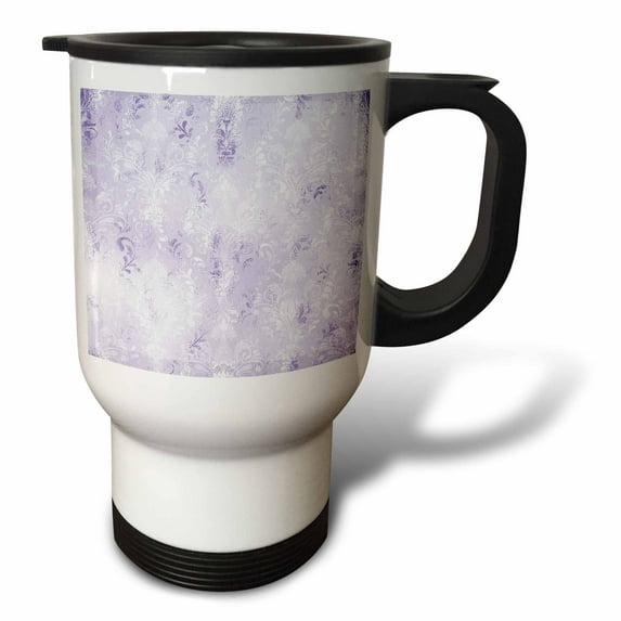 3drose, Pretty Lavender Image of Foil Damask Pattern, 14oz Stainless ...
