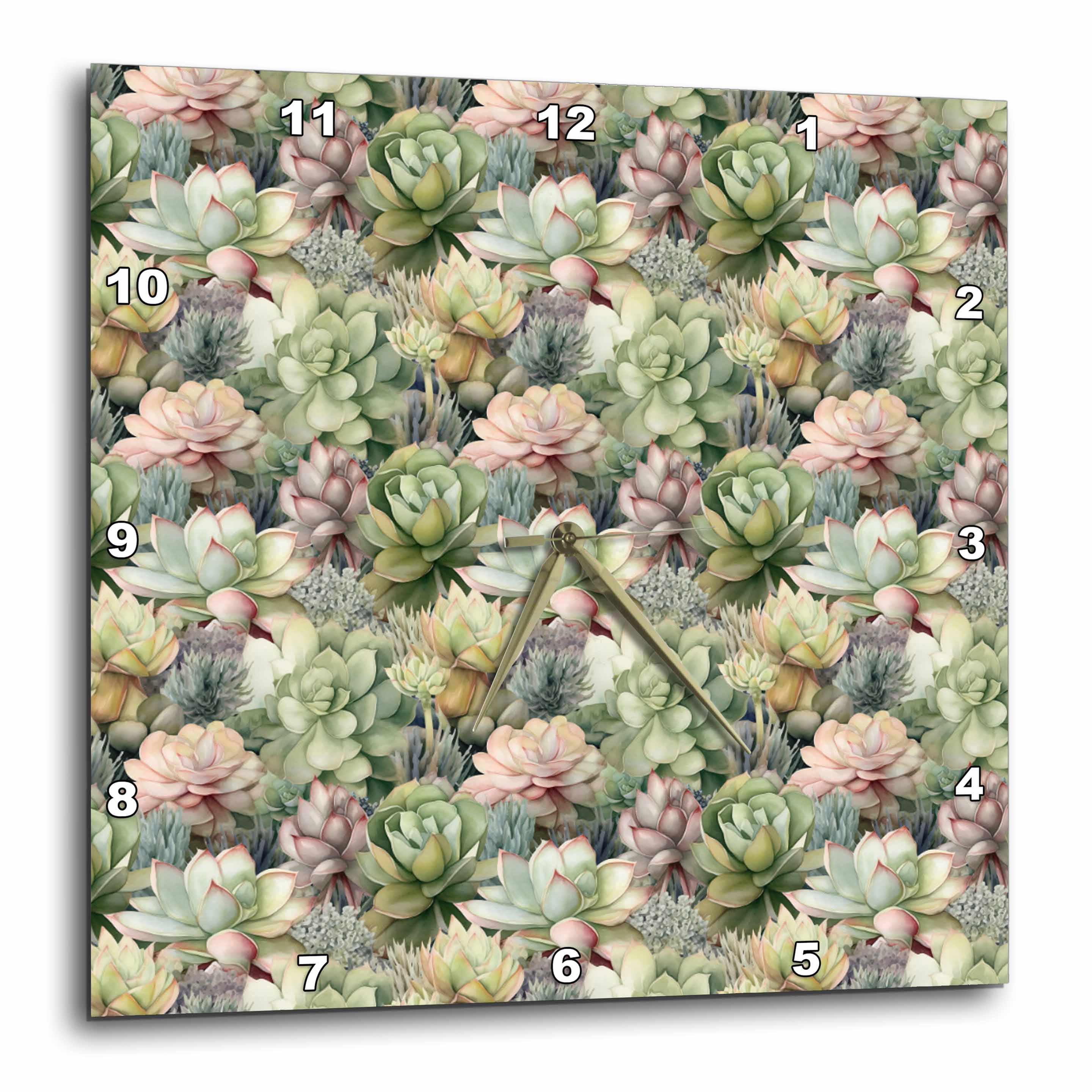3drose, Pretty Light Green Image of Watercolor Cactus Pattern, 10x10 ...