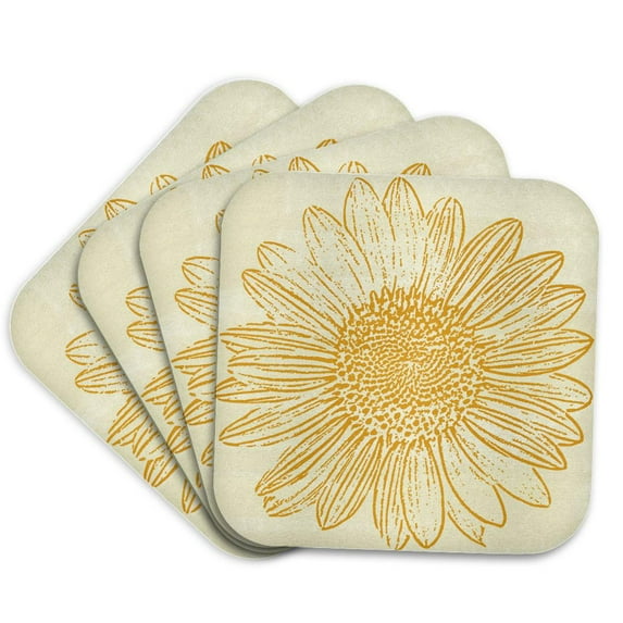 3drose, Pretty Orange Sunflower Inspired by Nature, Set of 4 Coasters ...