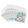 3drose, Pretty Pastel Boho Image of Watercolor Flower Pattern, 12 ...