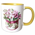 3drose, Pretty Pink Hat Box of Pink and White Flowers, 15oz Two-tone ...