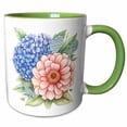 3drose, Pretty Pink Zinnia and Blue Hydrangea Flowers, 15oz Two-tone ...