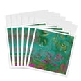 3drose, Pretty Pink and Green Image of Watercolor Flourish Batik ...
