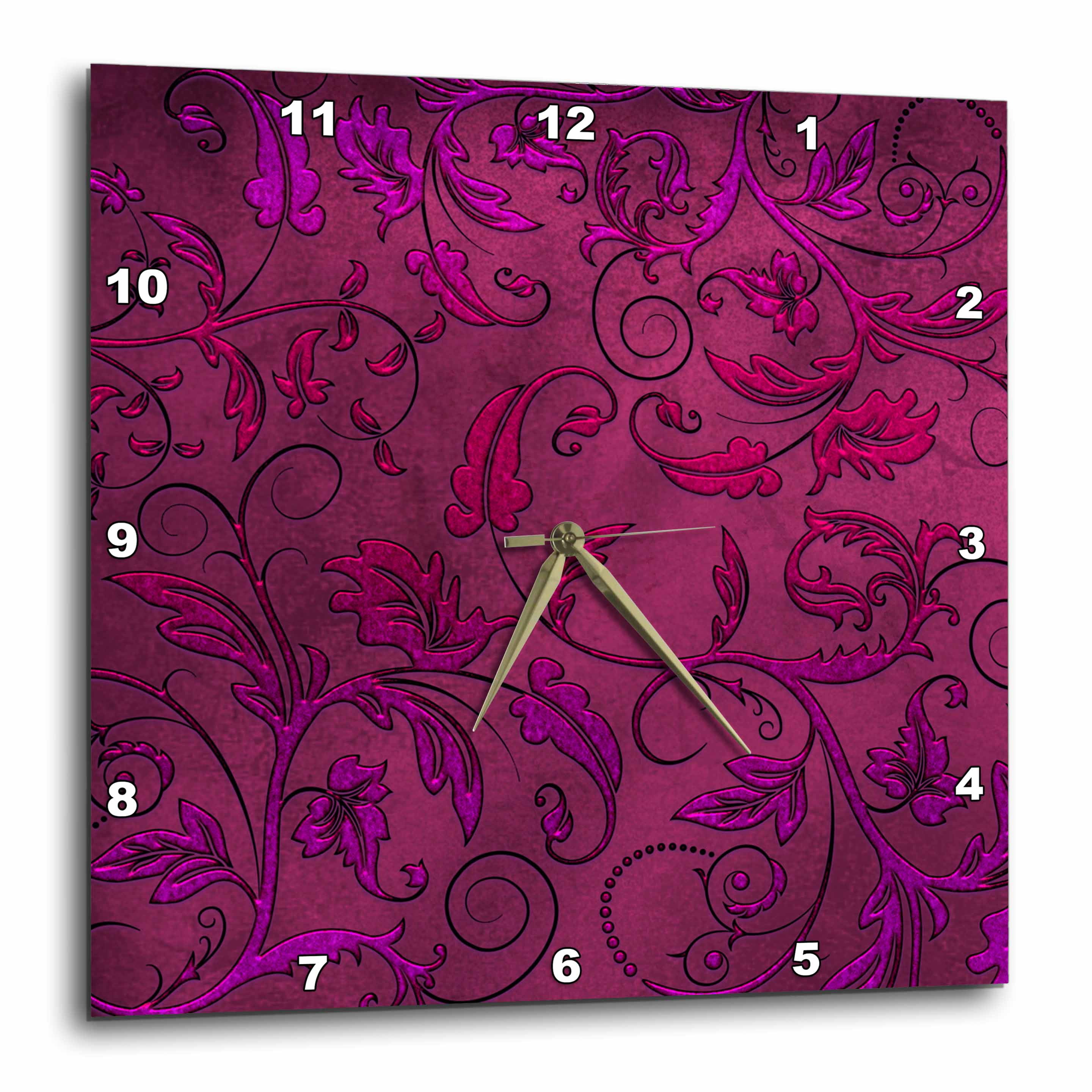 3drose, Pretty Pink and Purple Foil Effect Flourishes Pattern, 15x15 ...