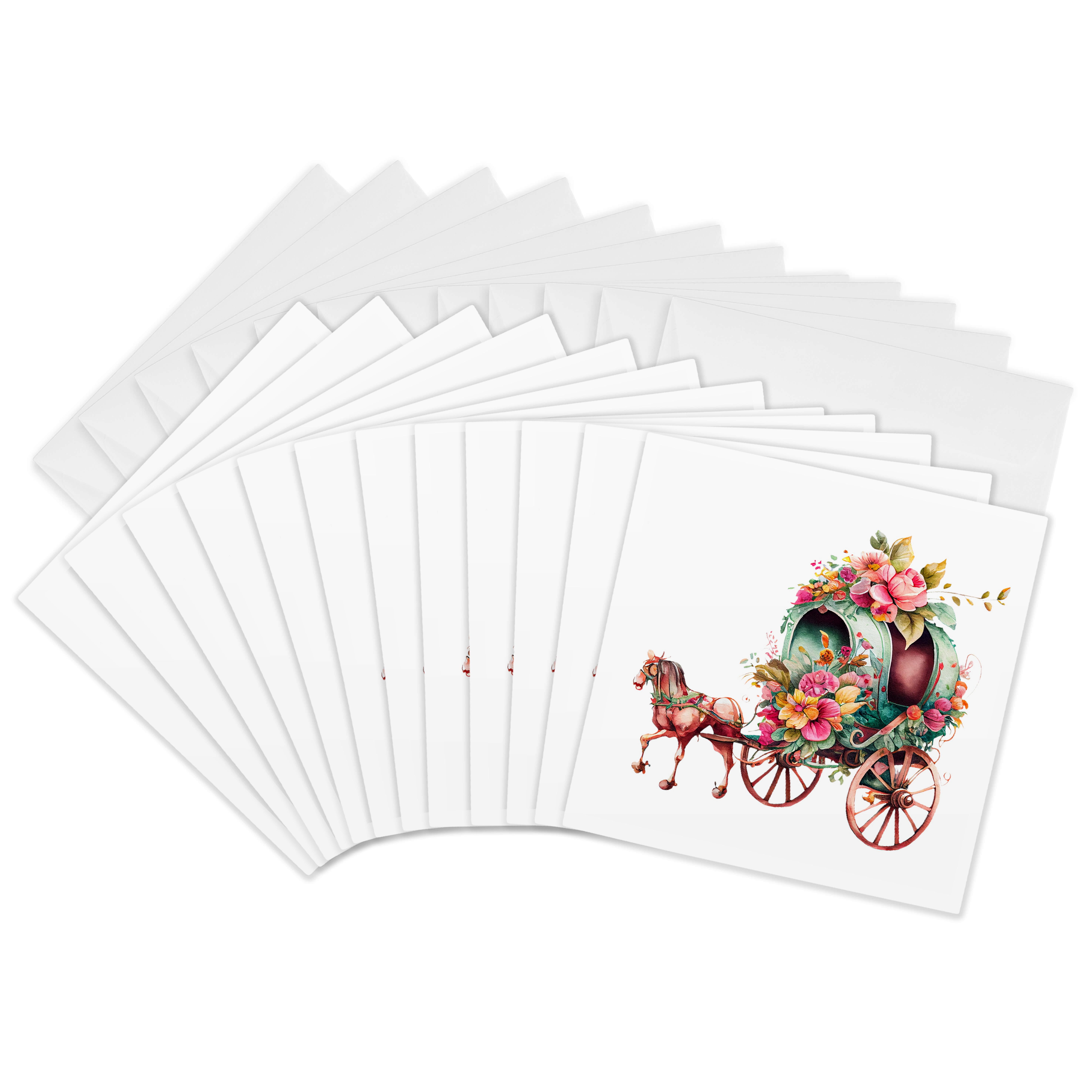 3drose, Pretty Princess Carriage Pulled by a Horse with Flowers ...