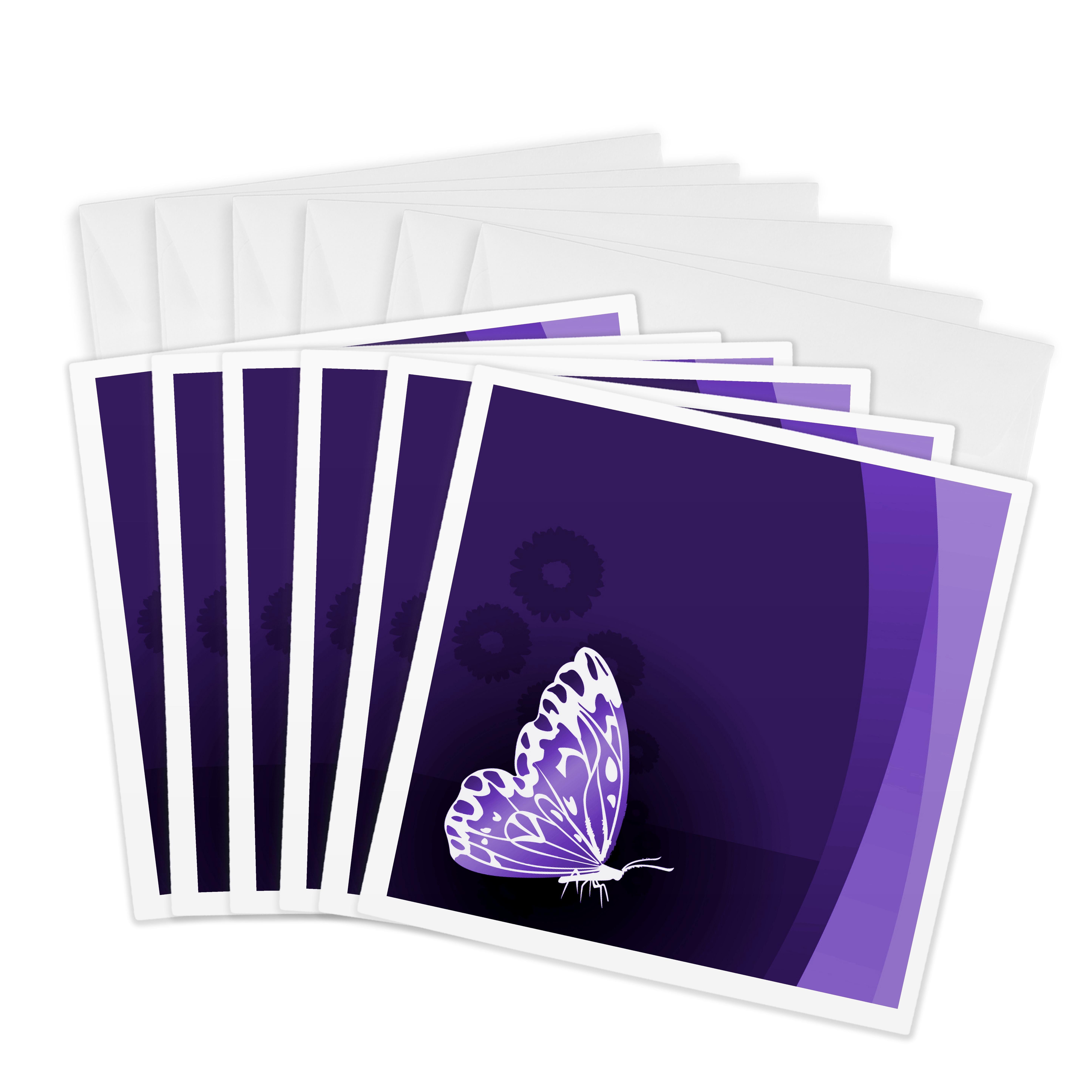 3drose, Pretty Purple and White Butterfly on a Purple Background, 6 ...
