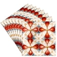 3drose, Pretty Red and Blue Four Point Flower Geometric Pattern, Set of ...