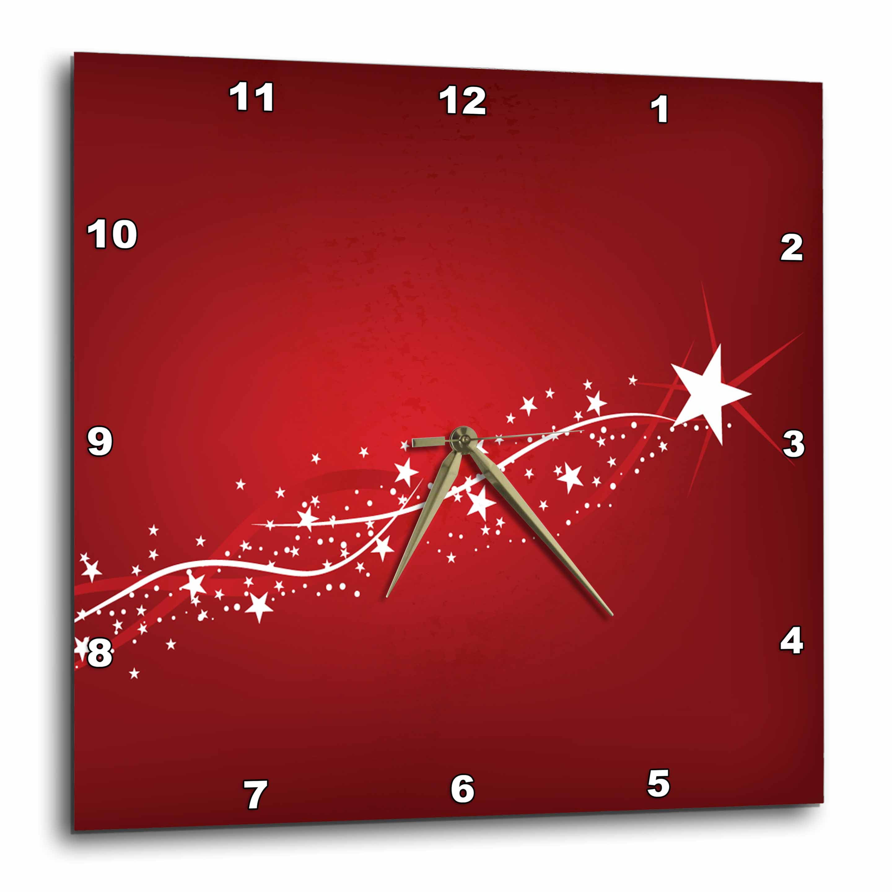 3drose, Pretty White Shooting Star on a Red Background, 15x15 Wall ...