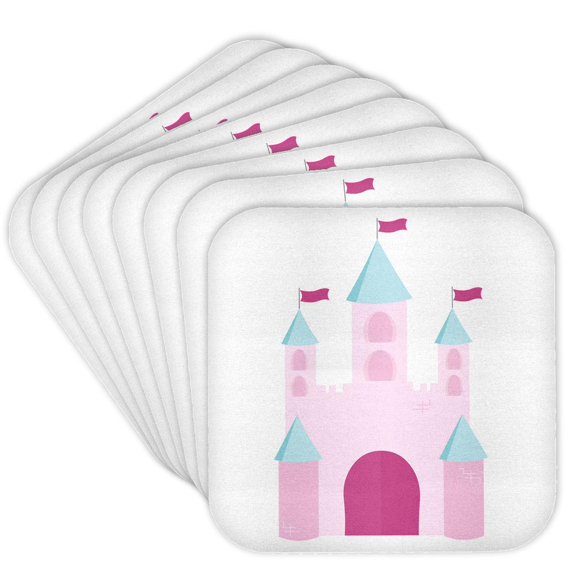 3drose, Princess Castle Purple and Blue, Set of 8 Coasters - Cork ...