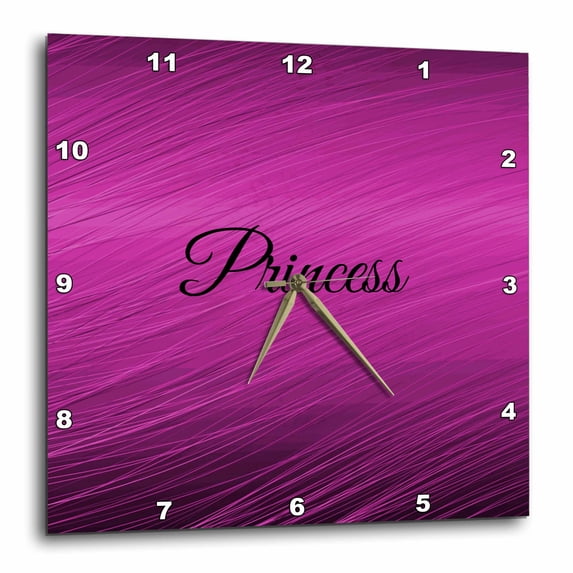 3drose, Princess Letter with Purple Background, 13x13 Wall Clock ...