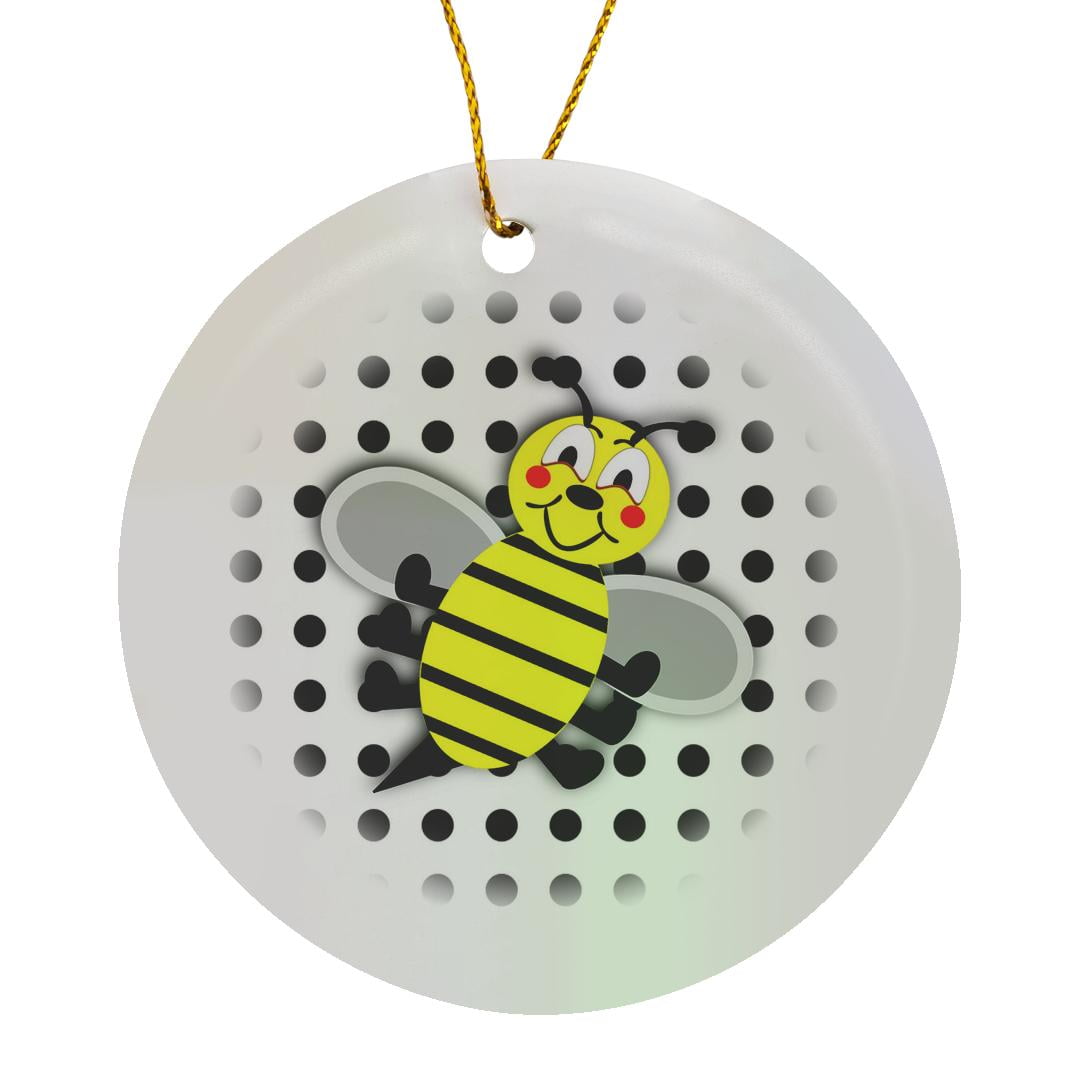 3drose, Print of Cute Bumble Bee Cartoon on Dots, Circle Porcelain ...