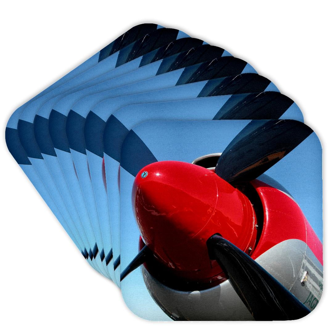 3drose, Propeller Airplanes Photography, Set of 8 Coasters - Cork ...