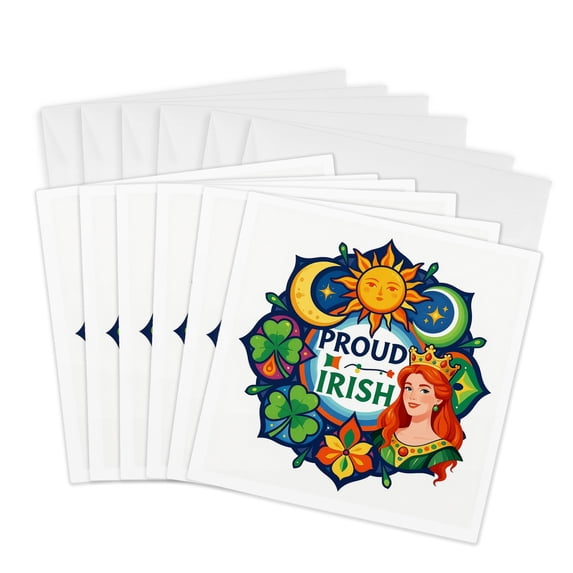3drose, Proud Irish Woman Mandala. Shamrock and Redhead Irish Queen ...