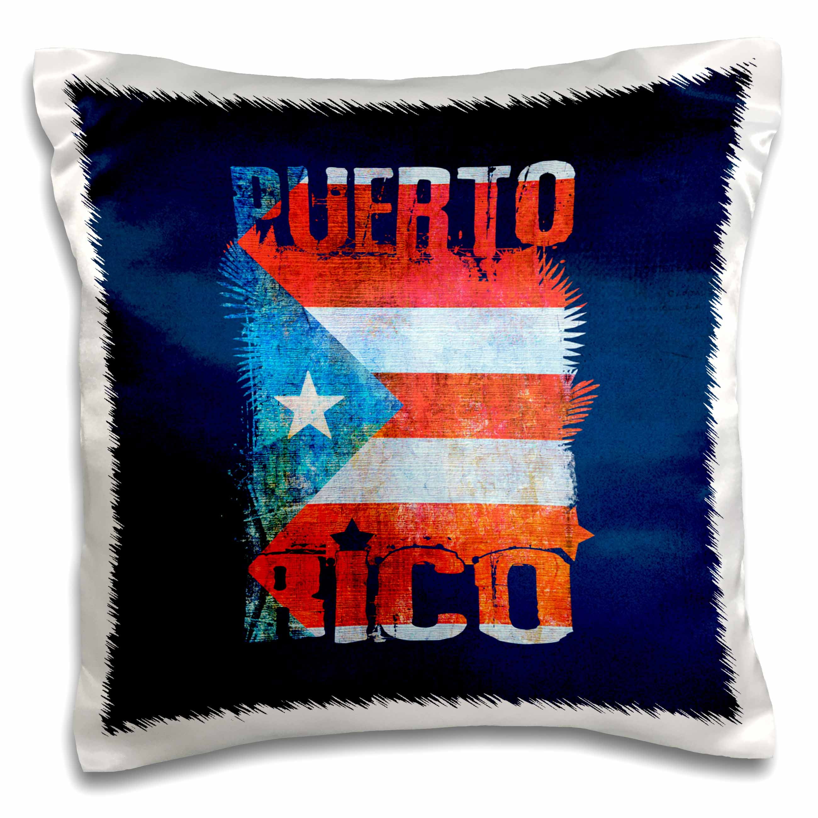 3drose, Puerto Rico Flag Distressed Style, 16x16 inch Pillow Case ...