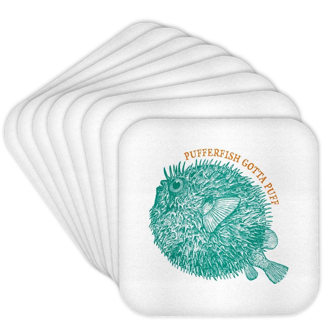 3drose, Pufferfish Gotta Puff- Adorable Pufferfish Design in Teal and ...