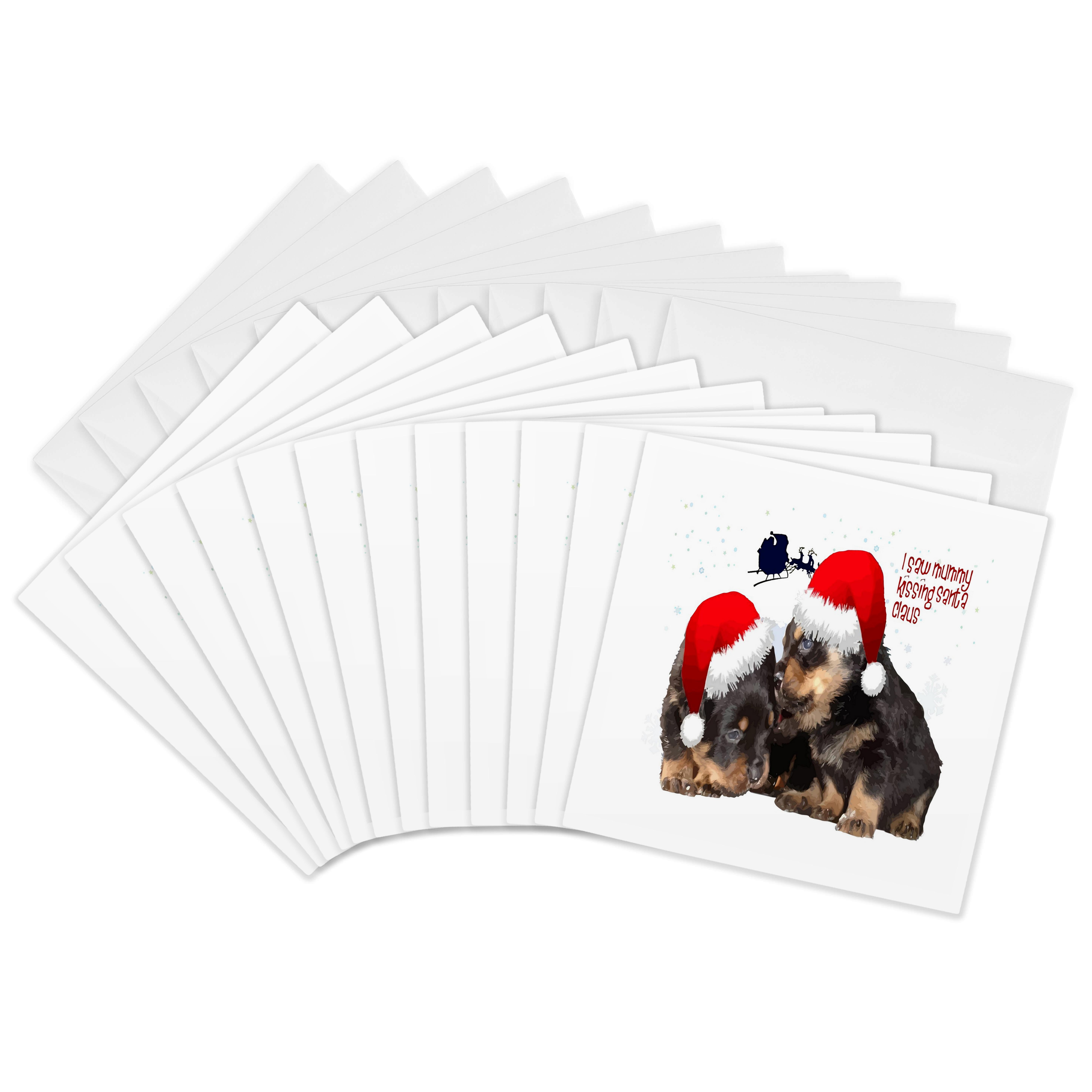 3drose, Puppy White Christmas I Saw Mummy Kissing Santa Claus, 12 ...
