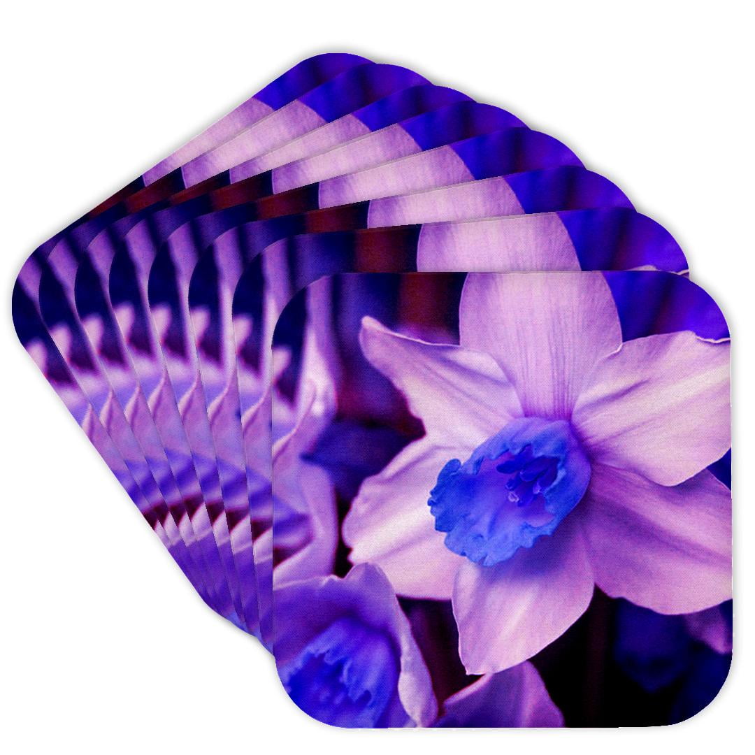 3drose, Purple Blue Daffodil in Detail, Set of 8 Coasters - Soft ...