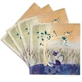 3drose, Purple Cat under Tree with Aqua Blue Bird on Branch, Pretty ...