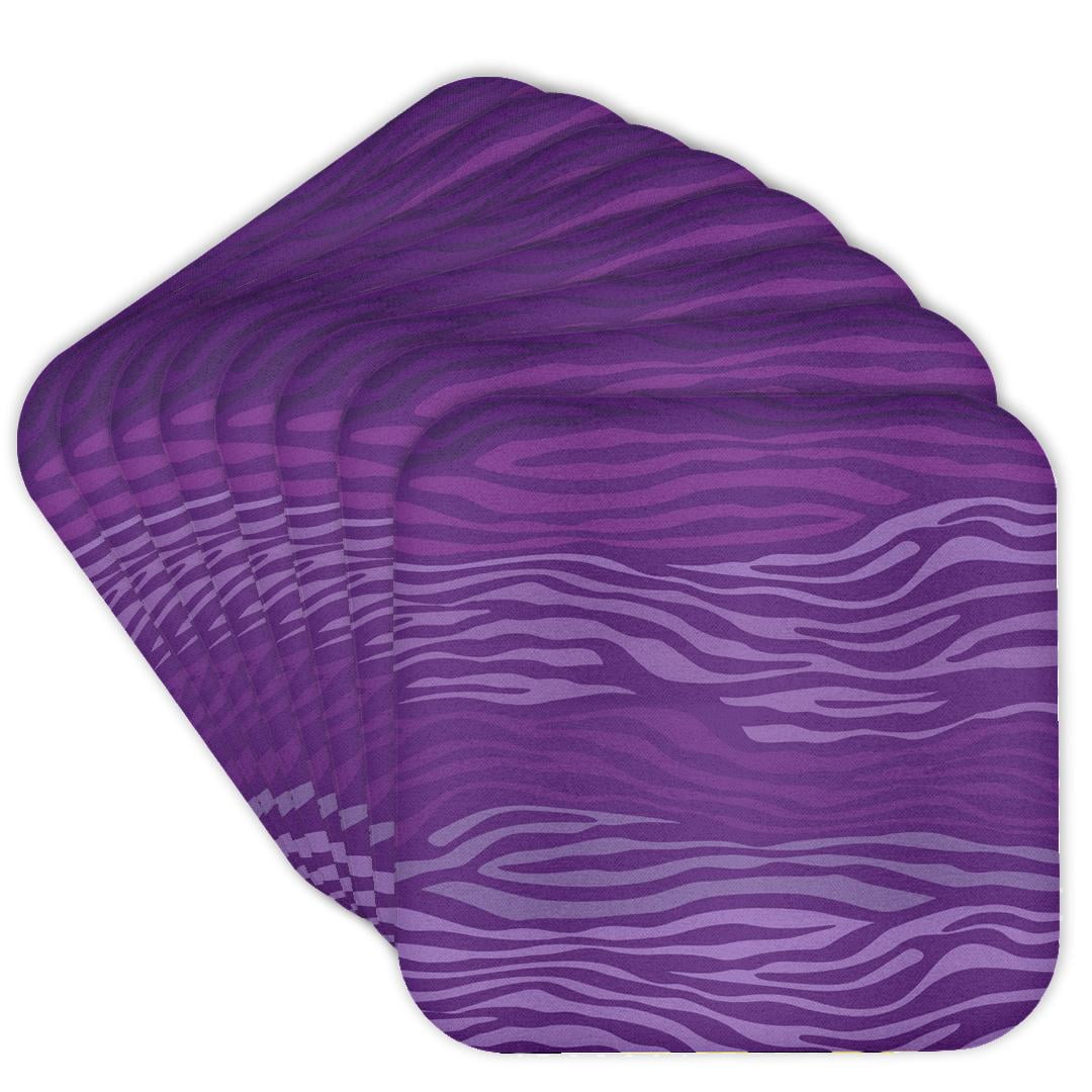 3drose, Purple Zebra Print, Set of 8 Coasters - Cork - Walmart.com