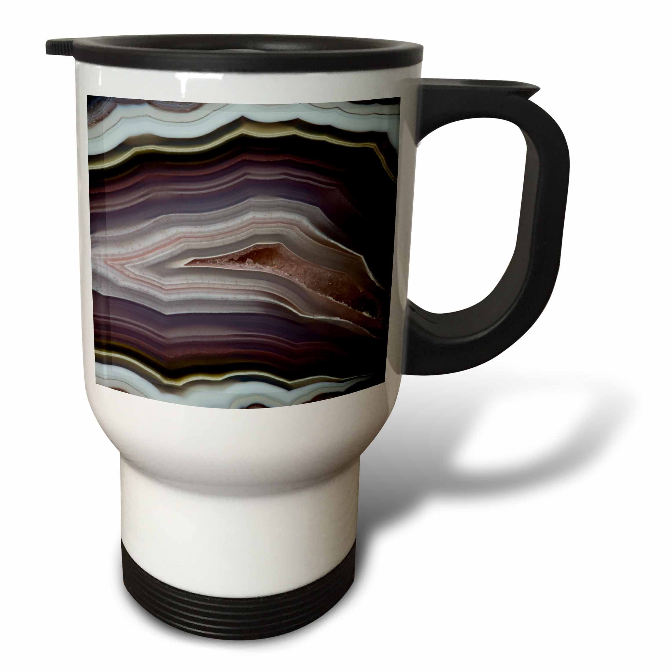3drose, Quartzsite, Banded Agate, 14oz Stainless Steel Travel Mug ...