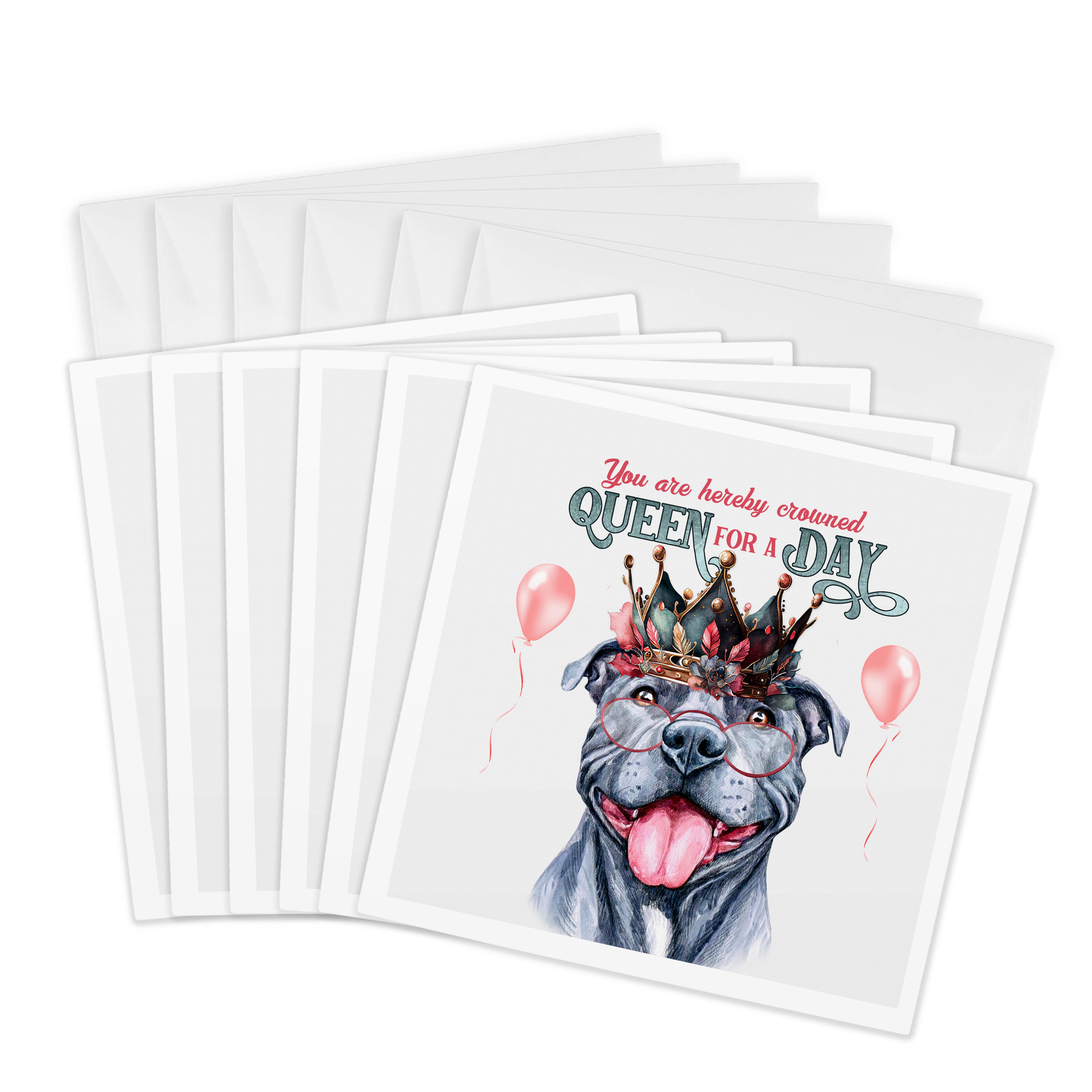 3drose, Queen for a Day Cute Gray Pit Bull Dog for Pittie Moms Birthday ...